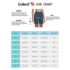 BALEAF Biker Shorts Women Yoga Gym Workout Spandex Running Volleyball Tummy Control Compression Shorts with Pockets Soft 8" Blue XL