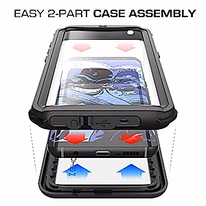 Ghostek Nautical Galaxy S8 Plus Waterproof Case with Screen Protector Extreme Rugged Heavy Duty Protection Full Body Sealed Shell Underwater Shockproof for 2017 Galaxy S8 Plus (6.2 Inch) - (Black)