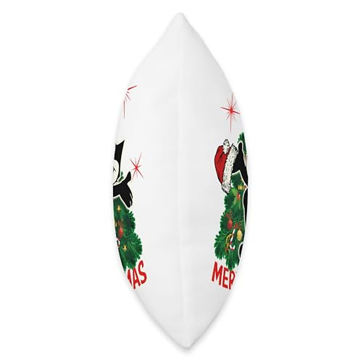 Felix Cat Cartoon Merry Christmas Holiday Designs Merry Christmas Felix Classic Holiday Joy Xmas Tree Throw Pillow, 16x16, Multicolor