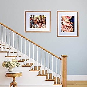 FrameWorks 2-Pack, 16x20 Matted to 11x14 Picture Frame, Golden Oak – Classic Wooden Photo Frame with Tempered Glass, Modern Matte Finish for Prints, Posters, Certificates & Wall Decor – Gallery-Ready