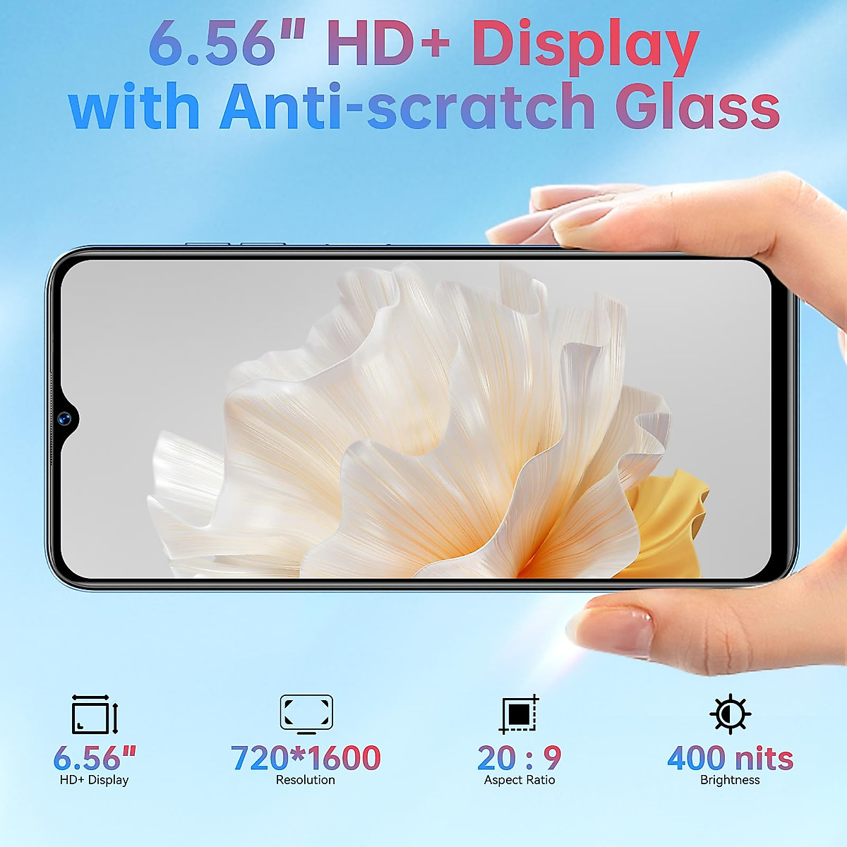 OUKITEL C35 - Android Phone, 24GB RAM+256GB ROM Unlocked Android 13 Phones, 50MP+8MP Camera, 6.56" HD+ Display Cell Phone, 5150mAh Battery Smartphone, 4G Dual SIM, Fingerprint Unlock/Face ID/GPS