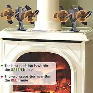 KIAADSY Dual Motors 8-Blade Wood Stove Fan，Heat Powered Stove Top Fan for Heater/Wood/Pellet/Log Burner/Fireplace, Upgrade Cocoon Fan, Efficiently Circulate Warm Air(with Bracket)