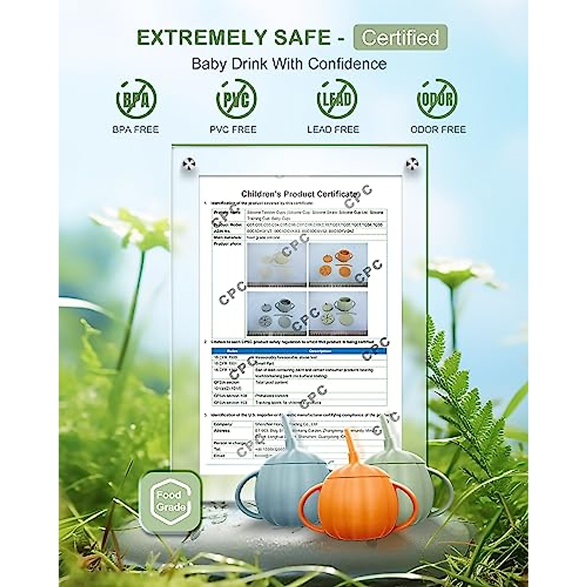 BRVTOT Baby Snack Containers & Straw Cup 7 oz, Spill Proof Toddler Cup with Straw & Snack Cup Lid & DustProof Lid, BPA Free Silicone Training Sippy Cup with Handle for Babies Toddlers 6+ Months Gifts