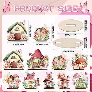 refavor Wooden Fairy Party Decorations - 9PCS Wood Fairy Table Sign Decor Fairy Party Baby Shower Centerpieces Decor Fairy First Birthday Decorations Supplies Enchanted Forest Party Table Topper