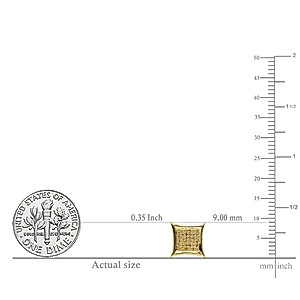 Dazzlingrock Collection 0.15 ctw. Round Yellow Diamond Kite Shape Screw back Stud Earrings for Men in 10K Yellow Gold