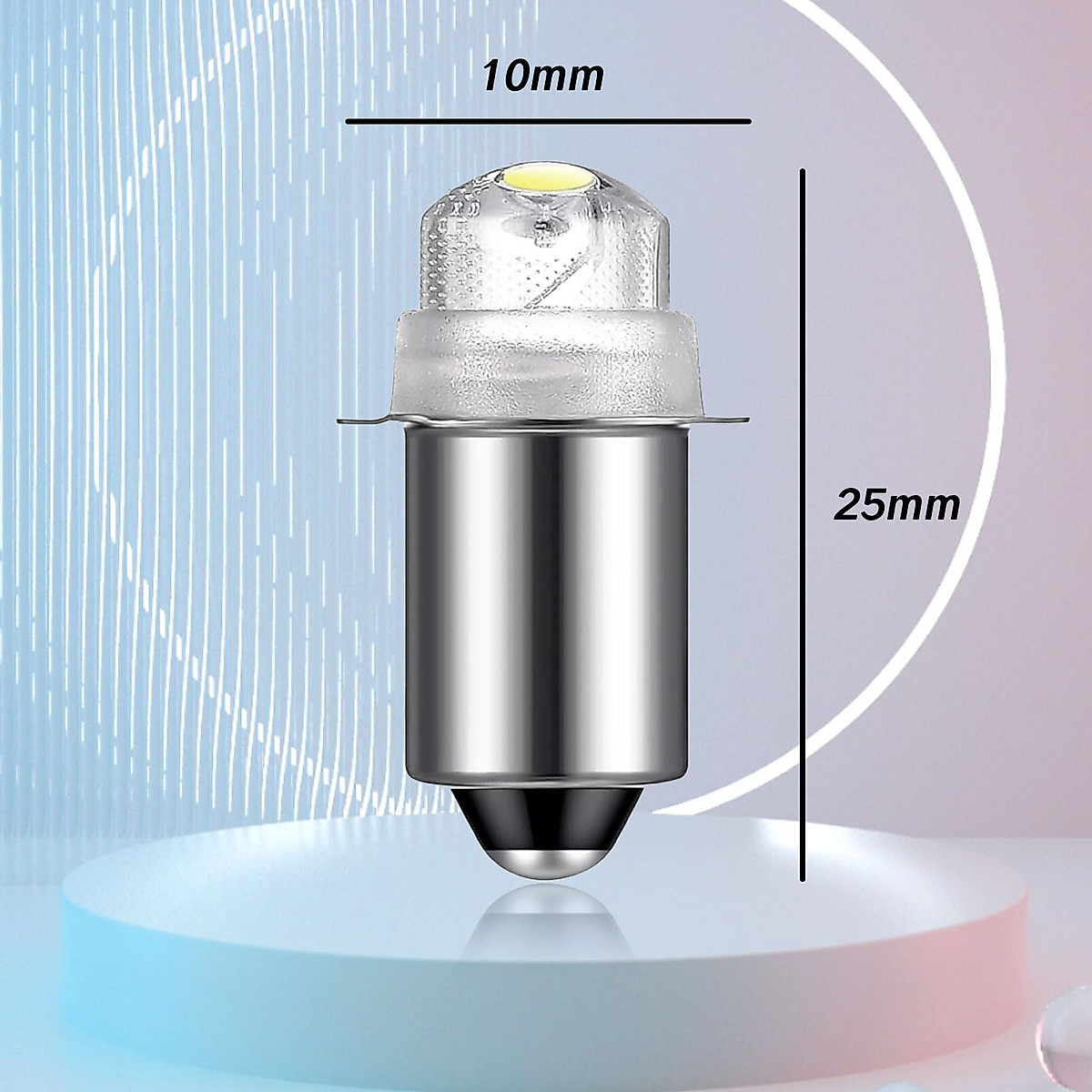 YAFIYGI 2 Pack Flashlight Bulbs 30 Lumen 3-Volt LED PR6 Replacement Bulb for Flashlights 3V Light Bulb Torch Flashlight Bulb with 10 Year Lifespan 41-1643 P13.5S 6000K