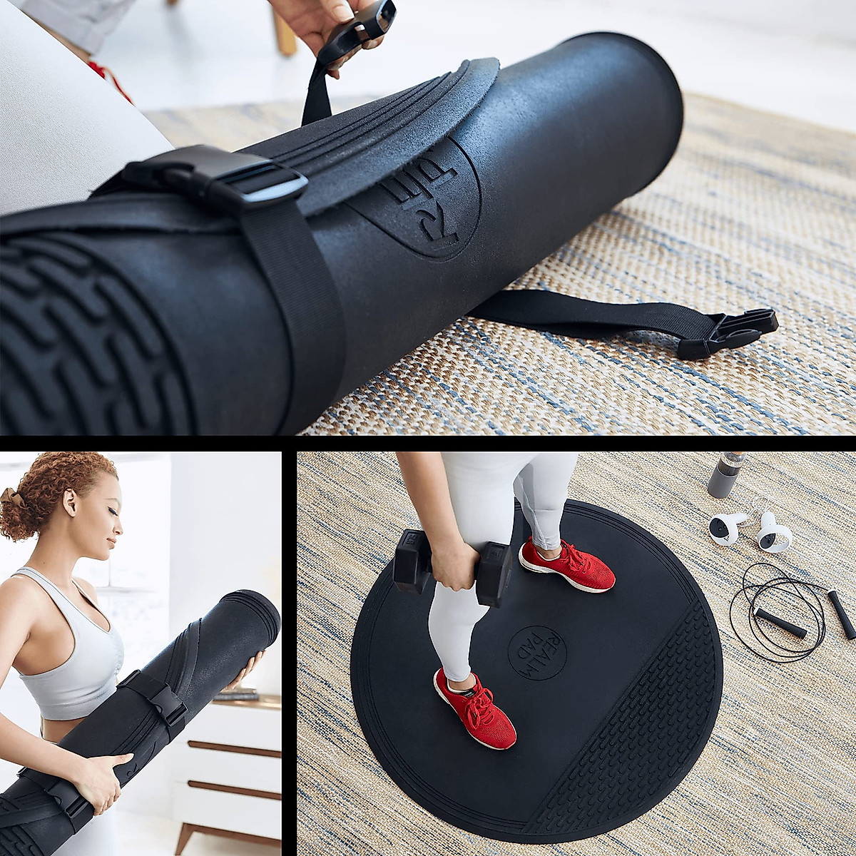 Realm Pad Virtual Reality (VR) Gaming Mat, Durable Anti Fatigue Mat Helps Maintain Orientation, Large 39" VR Mat for HTC Oculus PlayStation Valve (Black)