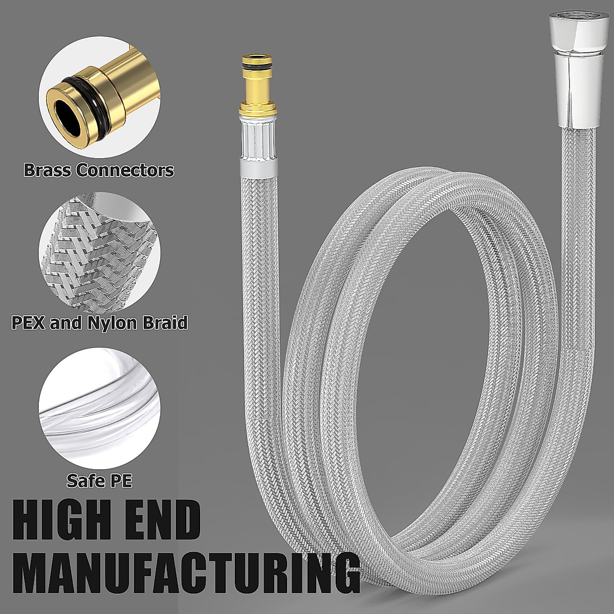 Compatible with Moen Faucet 150259 Pull Down Hose Replacenent Kit, Kitchen Faucet Pull Down Kitchen Faucet Replacement Part 187108, 1-Pack Gray