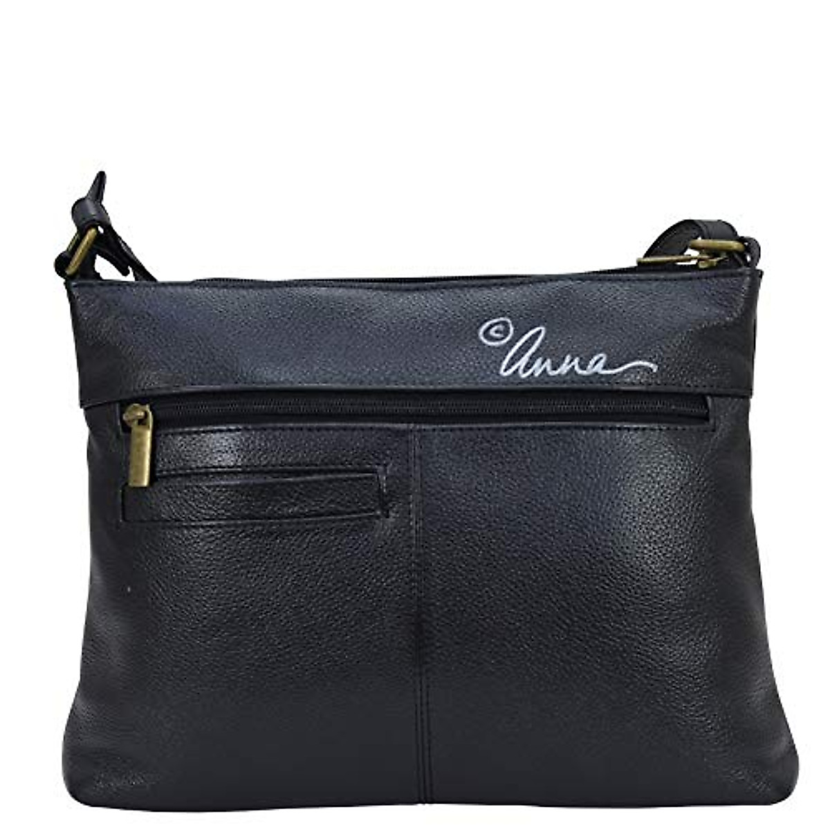 Anna by Anuschka Women s Anna Handpainted Anuschka Women Genuine Leather Medium Crossbody Handbag Hand Painted Exterior Stars and Stripe, Stars Stripes Black, One Size US