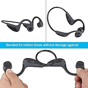 VJJB Bone Conduction Headphones Bluetooth 5.0,Z8 Open-Ear Stereo Wireless Bone Conduction Headsets Lightweight and Waterproof Sports Bluetooth Earphones with Mic for Gym Running Cycling