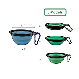KlerRoem Collapsible Dog Travel Bowls, 2 Pack Dog Small/Large Travel Bowl Portable Foldable Pet Feeding Watering Dish for Traveling, Walking, Parking