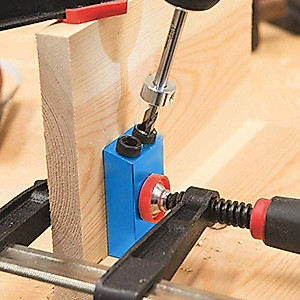 Wood Woodwork Guides Joint Angle Tool Carpentry Locator - 14Pcs Pocket Hole Jig 15Degree Woodworking Inclined Hole Fixture 6/8/10mm Drill Bits Dowel Screw Drill Jig Joinery Kit Carpenters