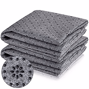 2 Pack 70 x 39 Inches Rug Backing Non Slip Backing Cloth Antislip Tufting Cloth Backing Fabric Non Slip Felt with Plum Blossom Pattern Polyester Rug Tufting Cloth for Carpets Cushion Punch Needle