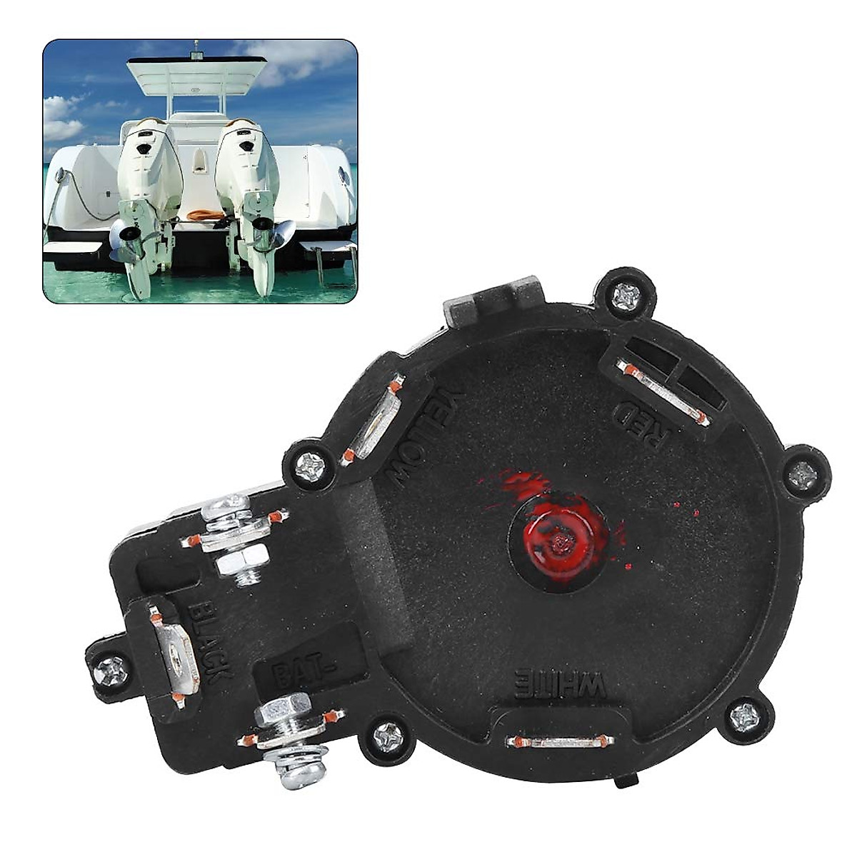 Ruiqas Trolling Motor Switch, 12V 24V Electric Fishing Trolling Motor 5 Speed Switch for Fishing Outboard Electric Trolling Motor Accessories