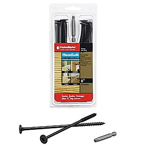 FastenMaster FMHLGM006-12 HeadLOK Heavy-Duty Flathead Fastener, 6 Inches, 12-Count,Black
