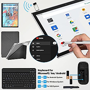 2 in 1 Tablet 10.1 Inch, Android 11.0 Tablets, 64GB/128GB ROM, Dual 4G Cellular with Keyboard, 18MP Camera, Octa-Core Processor, WiFi, GPS, Bluetooth, Google Certified Tablet PC(2023 Gray)