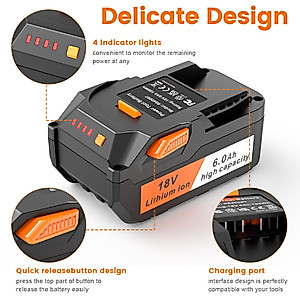 TREE.NB 2 Pack 6.0Ah 18V Battery Replacement for Ridgid Power Tool Battery with 18V Fast Charger Compatible R840087, R840083, R840085, R840086, AC840089, AC840085, AC840086, AC840087P