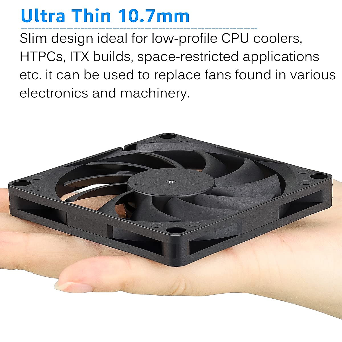 Gdstime 80mm x 80mm x 10mm DC 5V Brushless Cooling Fan 2PIN