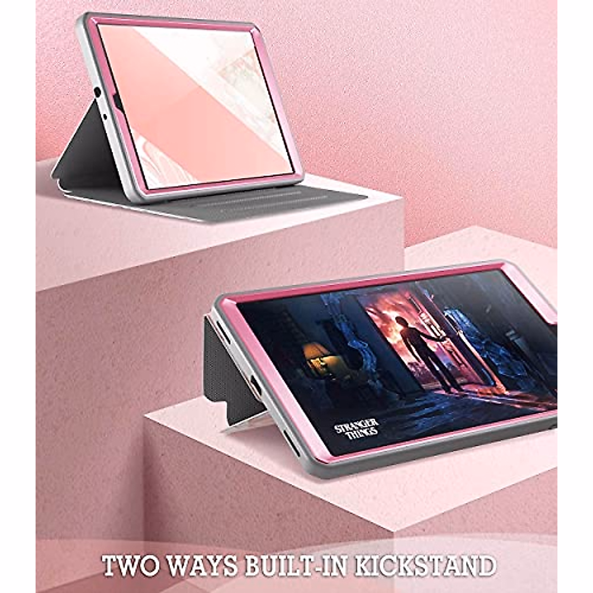 Popshine Marble Series Designed for Samsung Galaxy Tab A 10.1 2019 Case, Model SM-T510/T515, Full Body Premium 360 Degree Protective Folio Cover with Built-in Screen Protector, Liquid Marble Pink