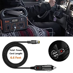 MJPOWER 12V/24V Car Charger Compatible Jackery Portable Power Station Explorer 1000 500 880 550 300 290 240 160 E160 E240 E300 E500 E550 E880 E1000 Solar Generator Jackery Charger Cord DC Power Cable