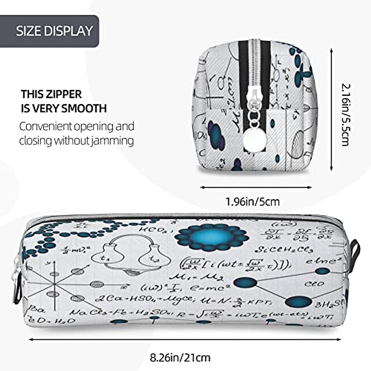 Limhibu Pencil Case Physics Dna Molecule Formulas Big Capacity Pencil Bag Large Storage Pouch Desk Organizer Marker Pen Case Stationery Bag Pencil Holder for Boys Girls Teen Adult