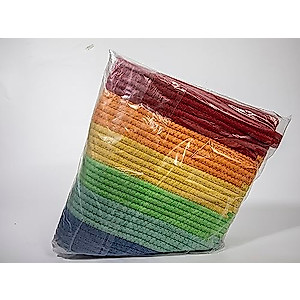 Zooawa Rainbow Storage Cotton Rope Baskets for Baby Room|Rainbow Baskets for Classroom | Baby Laundry Basket for Nursery Storage|Toy Baskets Organizer for Baby Rainbow Nursery Decor,14" x 12"