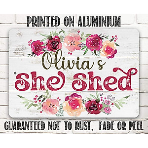 She Shed Sign - Personalized She Shed - Metal Sign - Indoor/Outdoor Shed Art - She Shed Decor Gift, Funny Birthday Gifts for Women, Metal Shed Signs, She Shed Decorations, Christmas Presents for Women