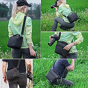 Dulepro Camera Bag, SLR DSLR Camera Bags, Waterproof and Anti-Shock Theft Camera Case Bag, DIY Padded Camera Shoulder Bag for Women/Men Travel Digital DSLR Photography Bags