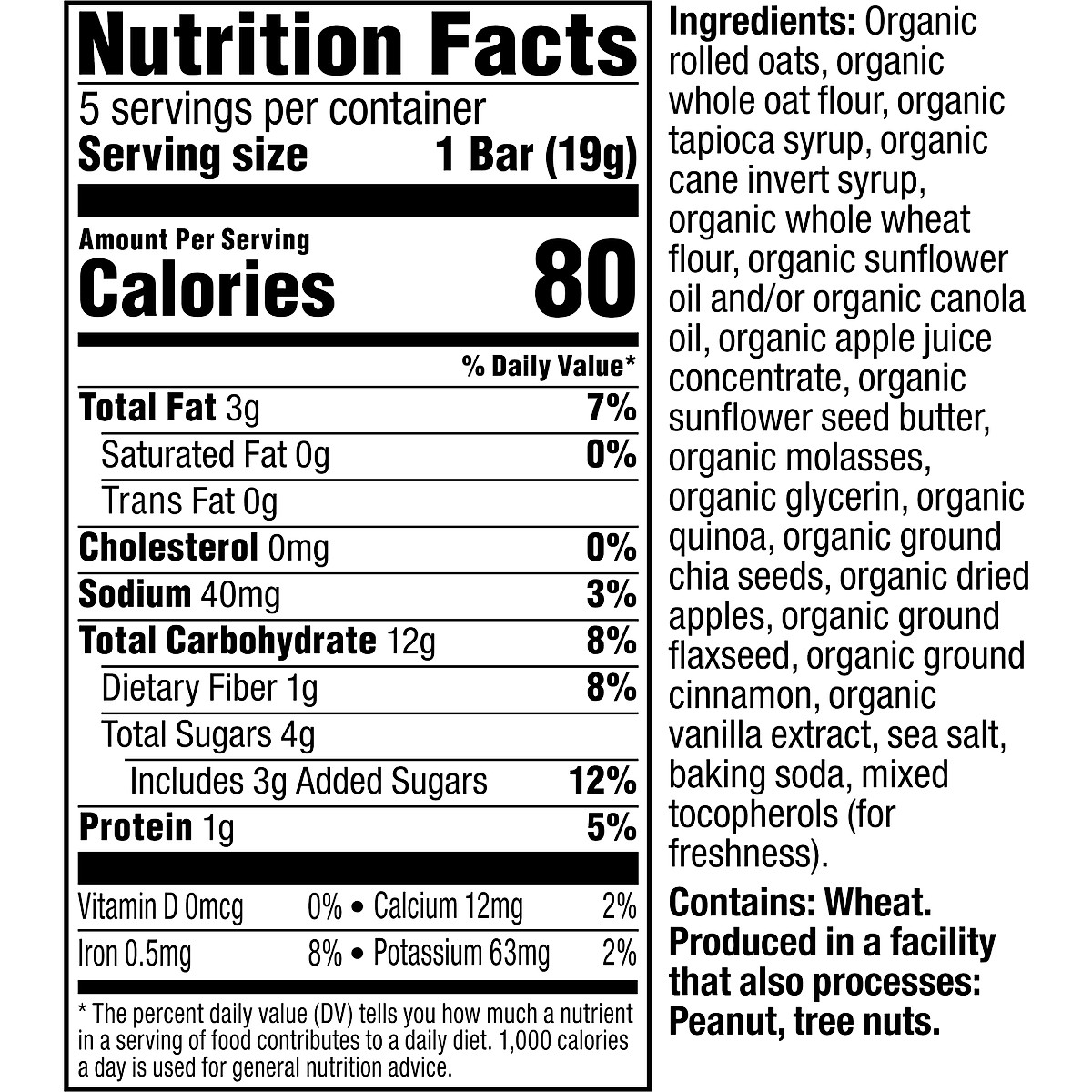 Plum Organics Mighty Morning Bars - Apple and Cinnamon - 0.67 oz Bars (Pack of 5) - Organic Toddler Food Multigrain Snack Bars