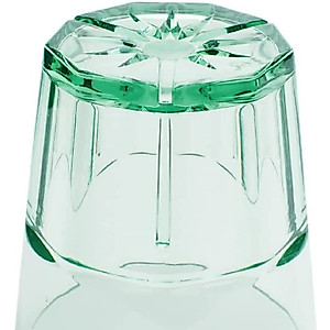 TrueCraftware- Set of 12 Diamond 8 oz. Rock Tumbler/Drinking Cups Green Polycarbonate-Premium Iced Tea Glasses Stackable Reusable Drinking Glasses Dishwasher Safe Break-Resistant for Home Restaurants