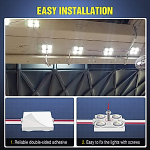 Nilight 40Leds Van Interior Light Kits 12V White Led Ceiling Lighting Kits for Truck Van RV Boats Caravans Trailers Lorries Ducato Transit （10 Modules）