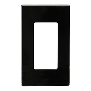 Leviton 80301-SE 1-Gang Decora Plus Screwless Wall Plate - Black