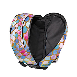 ZZKKO Colorful Mermaid Scale Boys Girls School Computer Backpacks Book Bag Travel Hiking Camping Daypack
