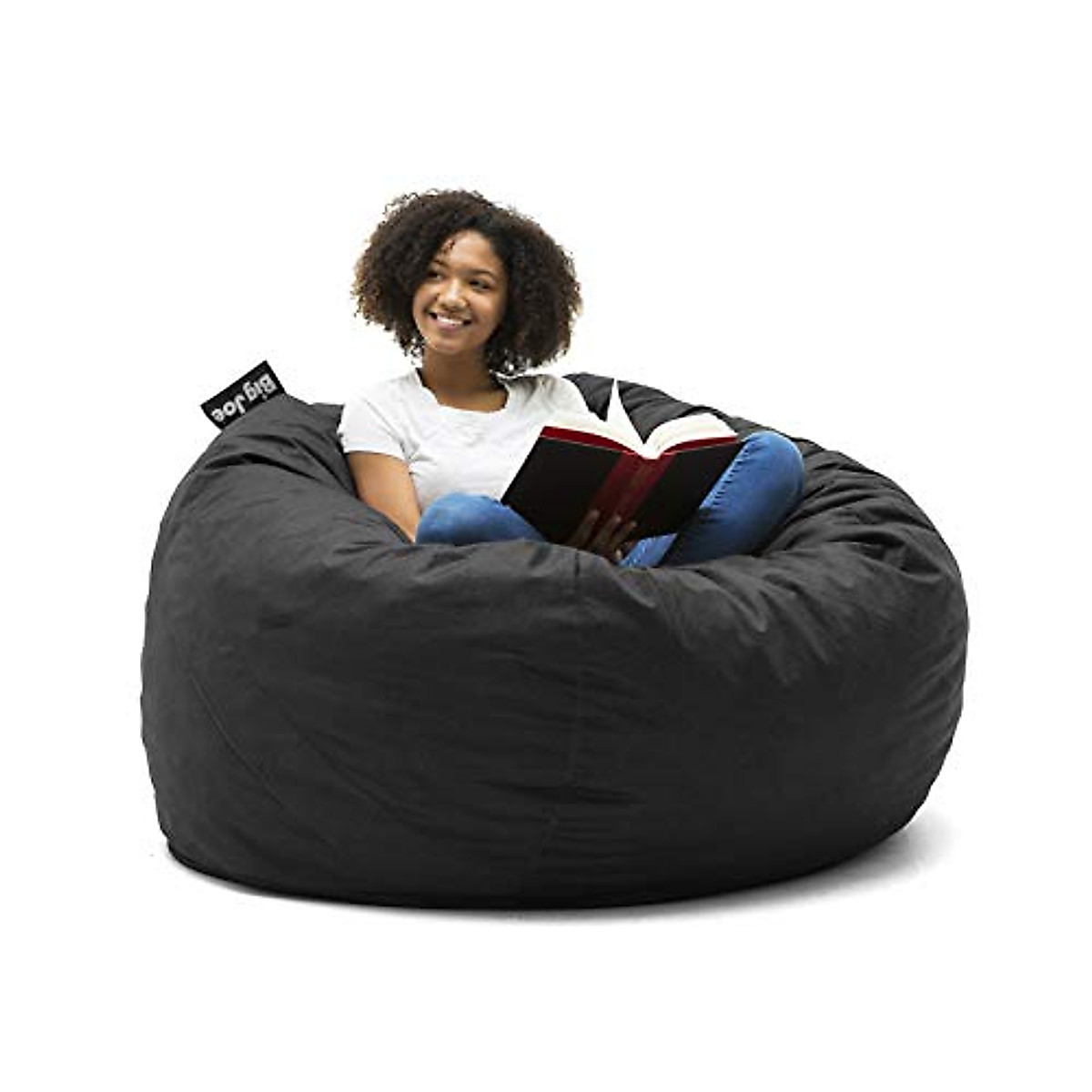 Big Joe Fuf Large Foam Filled Bean Bag Chair with Removable Cover, Black Lenox, 4ft Big & Fuf Large Foam Filled Bean Bag Chair with Removable Cover, Cobalt Lenox, 4ft Big