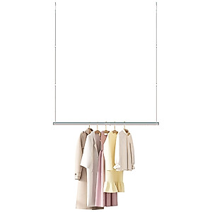 STO STO 1 Pack Closet Hanging Rod, Length and Height Adjustable Closet Rod, Space-saving Closet Extender Hanging Bar for Hanging Clothes, Chrome