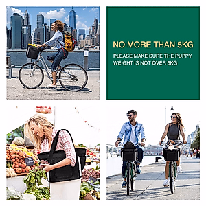 ANZOME Deluxe Pet Bike Basket, Adjustable Fit Front Handlebar Carrier with Reflective Stripes, Seatbelt, Breathable Mesh and Soft Mat for Small Pets, Quick Release