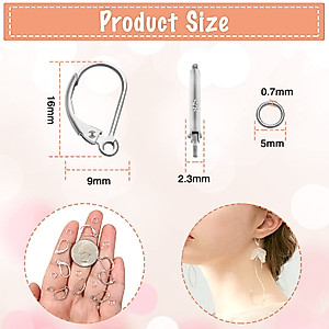 TOAOB 8pcs 925 Sterling Silver Leverback French Earring Hooks Hypoallergenic Dangle Earwire Findings 16x9mm for Jewelry Making
