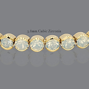 HOT JEWELRY BOX 14K Gold Plated Tennis Bracelet | Gold Bangle Jewelry Bracelets for Women | Aesthetic Accessories with Exquisite CZ and Adjustable Memory Wire for Easy Fit on Any Wrist size