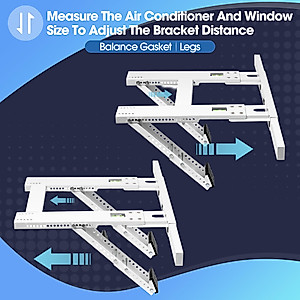 getlstub Air Conditioner Support Bracket, Adjustable Window AC Bracket, No Drilling, Heavy Steel Air Conditioner Stand Fit Most Single or Double-Hung Windows, Hold Up to 220lbs