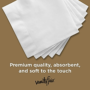 Vanity Fair Entertain Paper Napkins, 320 3-Ply Disposable Napkins, Dinner Size (8 packs of 40 Napkins)