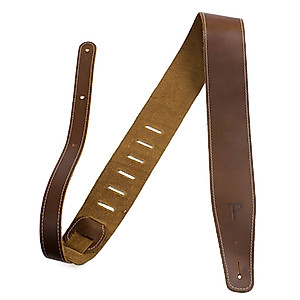 Perri's Leathers Ltd. - Baseball Leather Series - Adjustable Guitar Strap from 41” to 56” - Electric, Acoustic, Bass Guitar Strap - Tan (SP25S-7049)