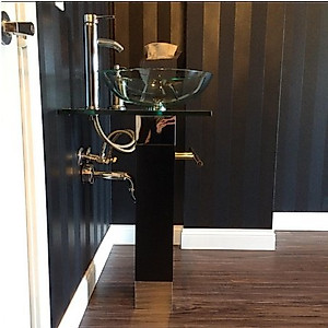 QIERAO Glass Vessel Bathroom Vanity Sink (Vaniy)