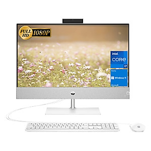 HP Pavilion All-in-One Desktop, 24” FHD Display, 12th Gen Intel i7-12700T Processor, 16GB RAM, 1TB PCIe SSD, Webcam, Wired Keyboard & Mouse, HDMI, RJ-45, Windows 11 Home, White