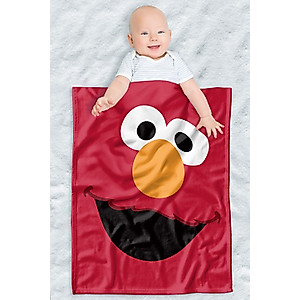 LOGOVISION Sesame Street Lightweight Baby Blanket, 30"X40", Elmo Face Unisex for Infants Girls & Boys