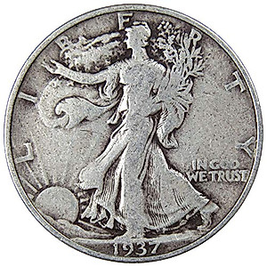 1937 Liberty Walking Half Dollar AG About Good 90% Silver 50c US Coin
