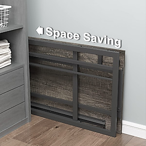 Gezen Folding Desk 40'' Computer Desk for Home Office, No Assembly Office Desk Foldable Simple Study Writing Desk Table for Small Spaces(Dark Grey)