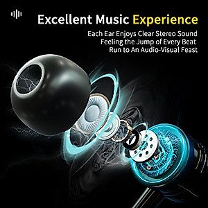 Earbuds Wired with Microphone 5 Pack, Noise Isolating in-Ear Headphones, Earphones with Powerful Heavy Bass Stereo, High Definition Compatible with Android, iPad, Laptops, MP3 Most 3.5mm Jack