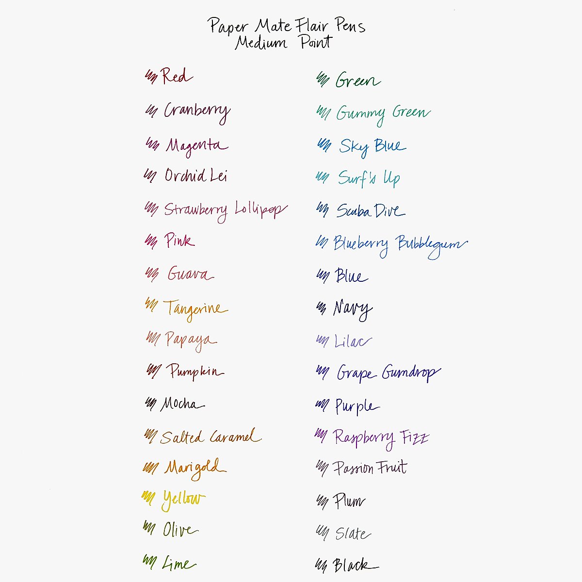 Paper Mate Flair Felt Tip Pens, Medium Point (0.7mm), Blue, 12 Count