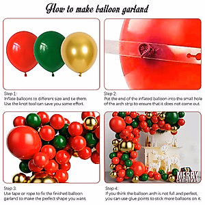 DIY Balloon Arch Kit Red Green and Gold Balloon Garland for Birthday Baby Shower Wedding Graduation Christmas Party Decoration
