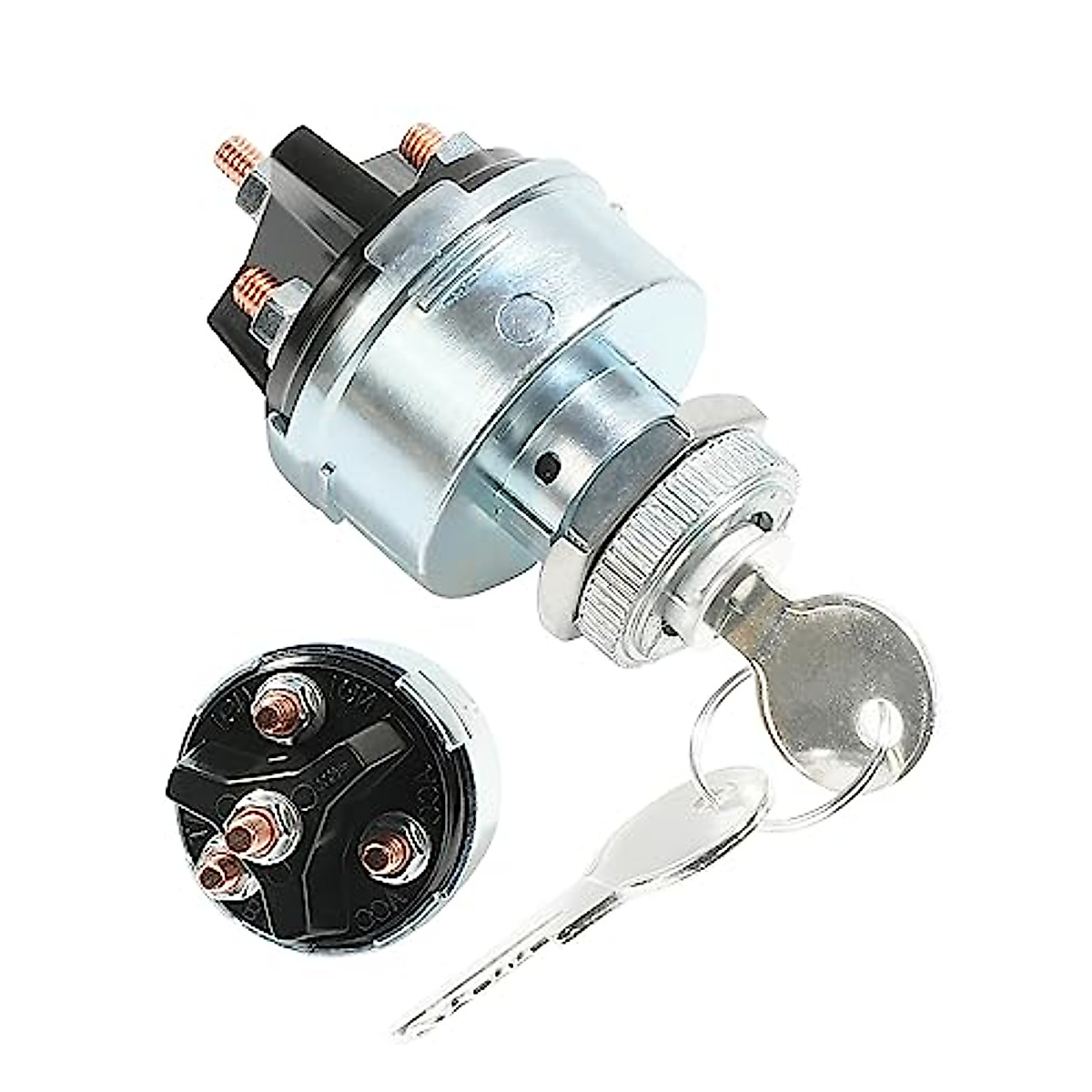 Zlirfy Ignition Key Switch,4-Position 12v Ignition Key Switch,Universal Starter Switch,Compatible with Car,Trailer, Tractor, Truck, Forklift, Caterpillar, Agricultural,Acc/Off/IGN/Start